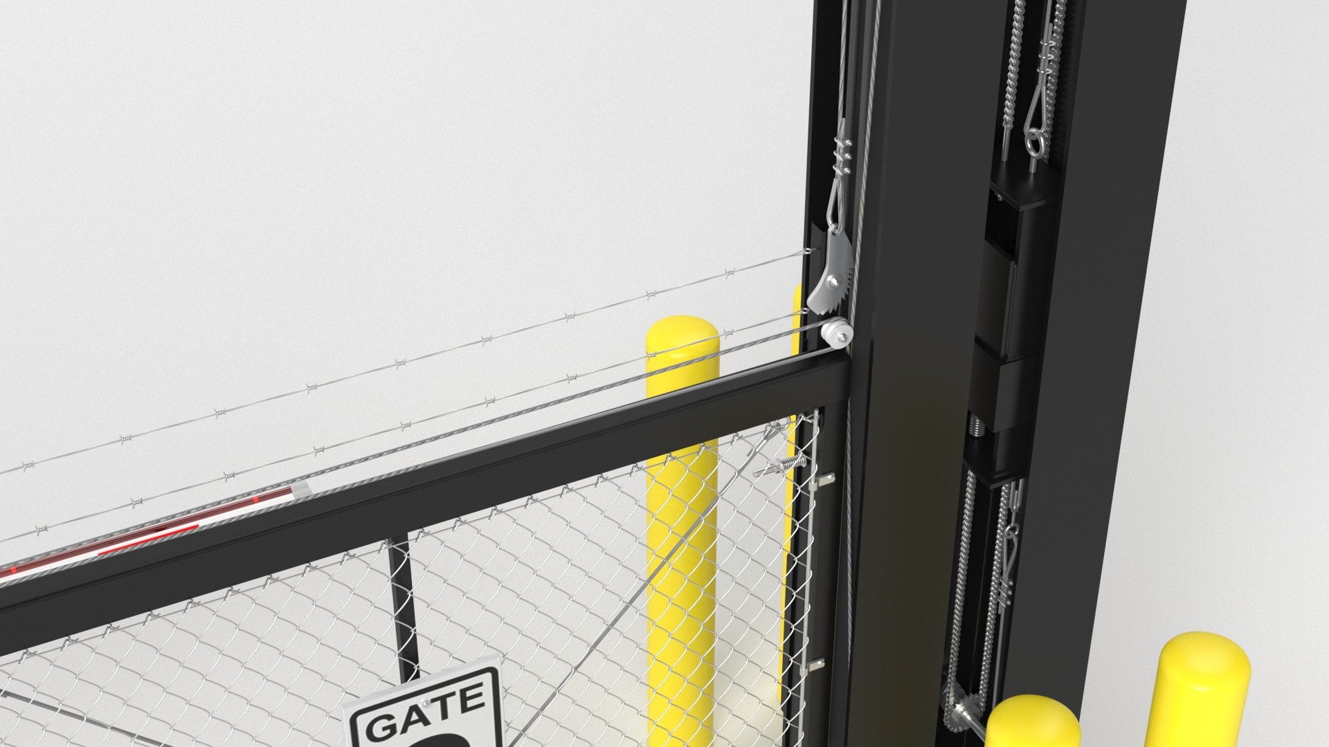 3D Industrial Double Vertical Gates - TurboSquid 1764087