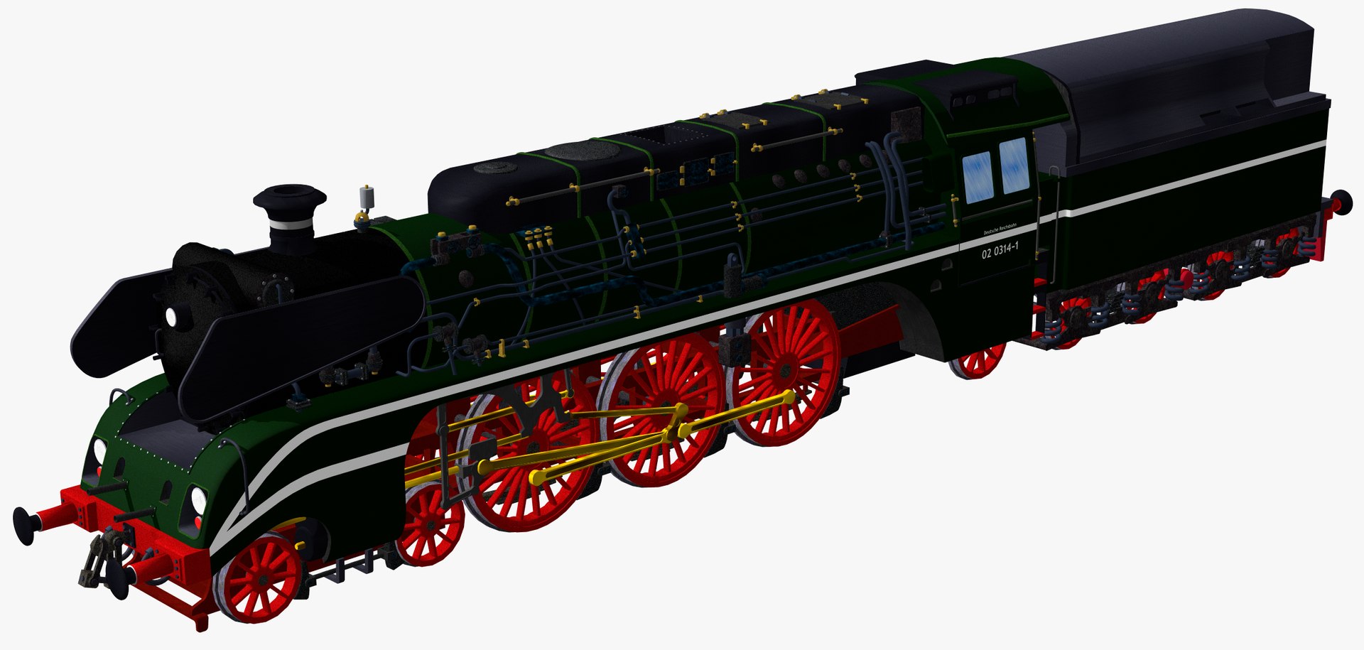 German steam locomotive 02 0314-1 3D - TurboSquid 1967146