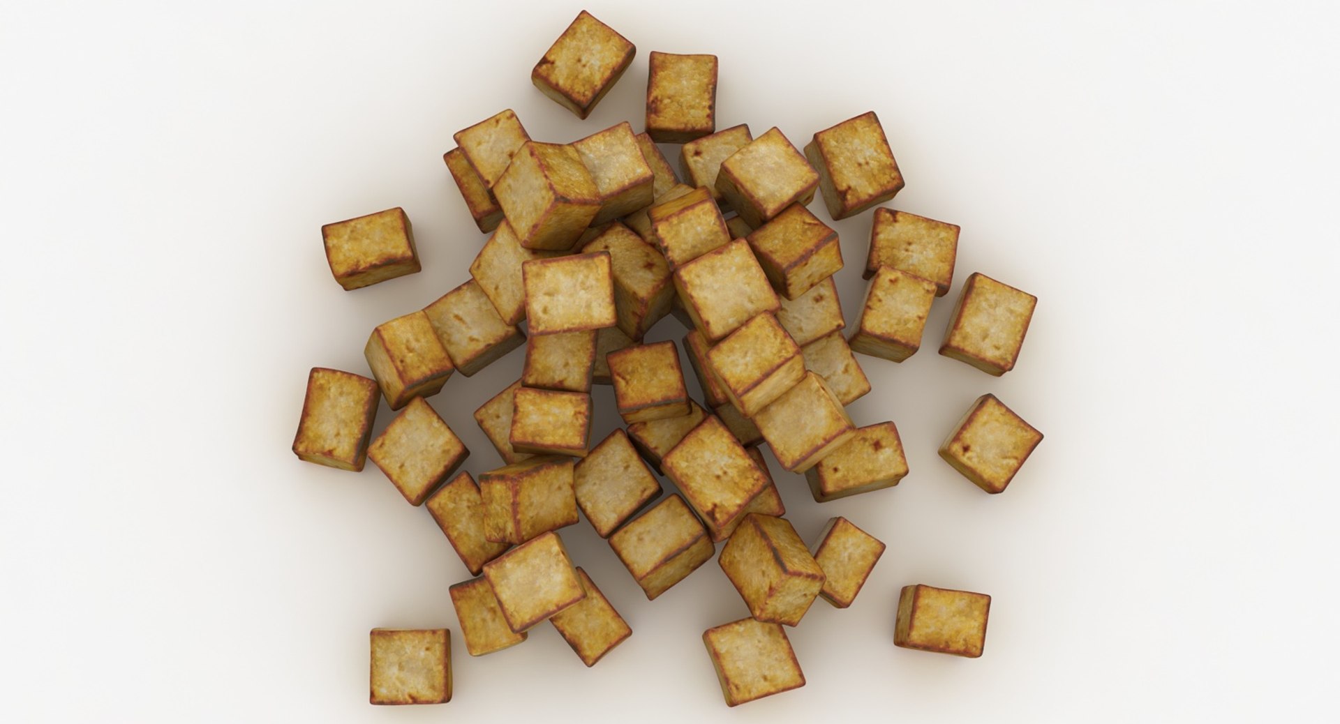 Realistic Fried Tofu 3d Model