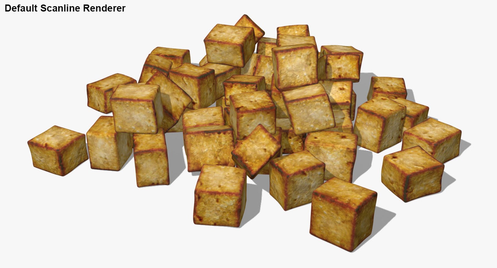 Realistic Fried Tofu 3d Model
