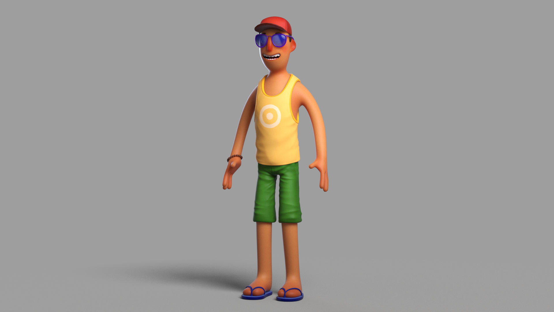 3D Cartoon Beach Man - TurboSquid 2079825