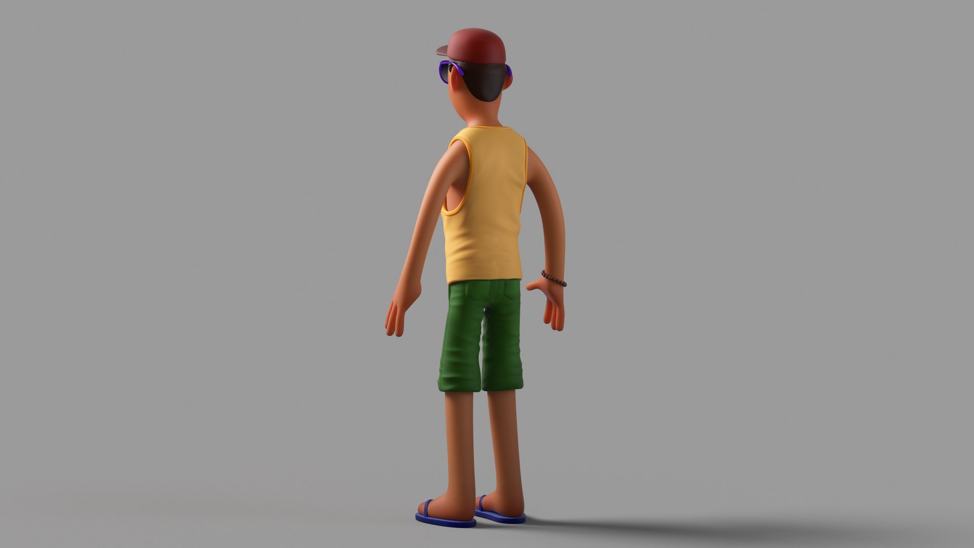 3D Cartoon Beach Man - TurboSquid 2079825