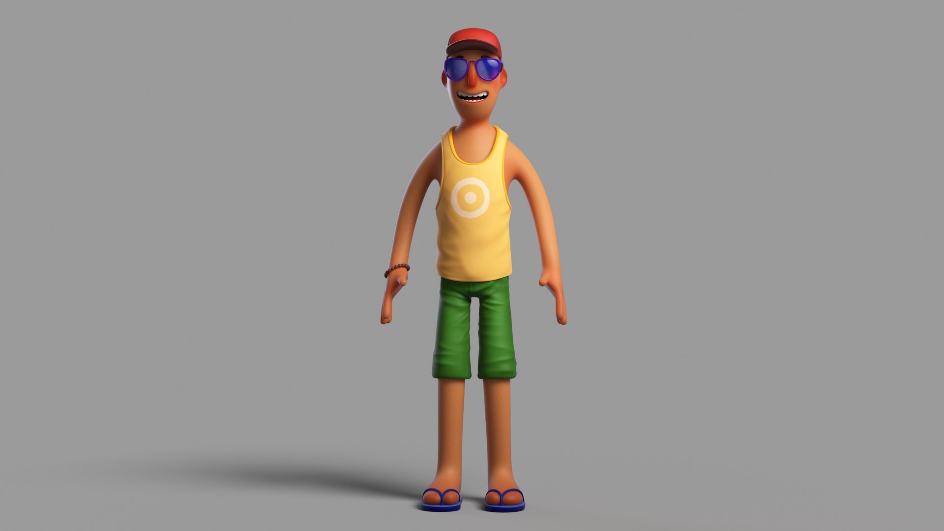 3D Cartoon Beach Man - TurboSquid 2079825