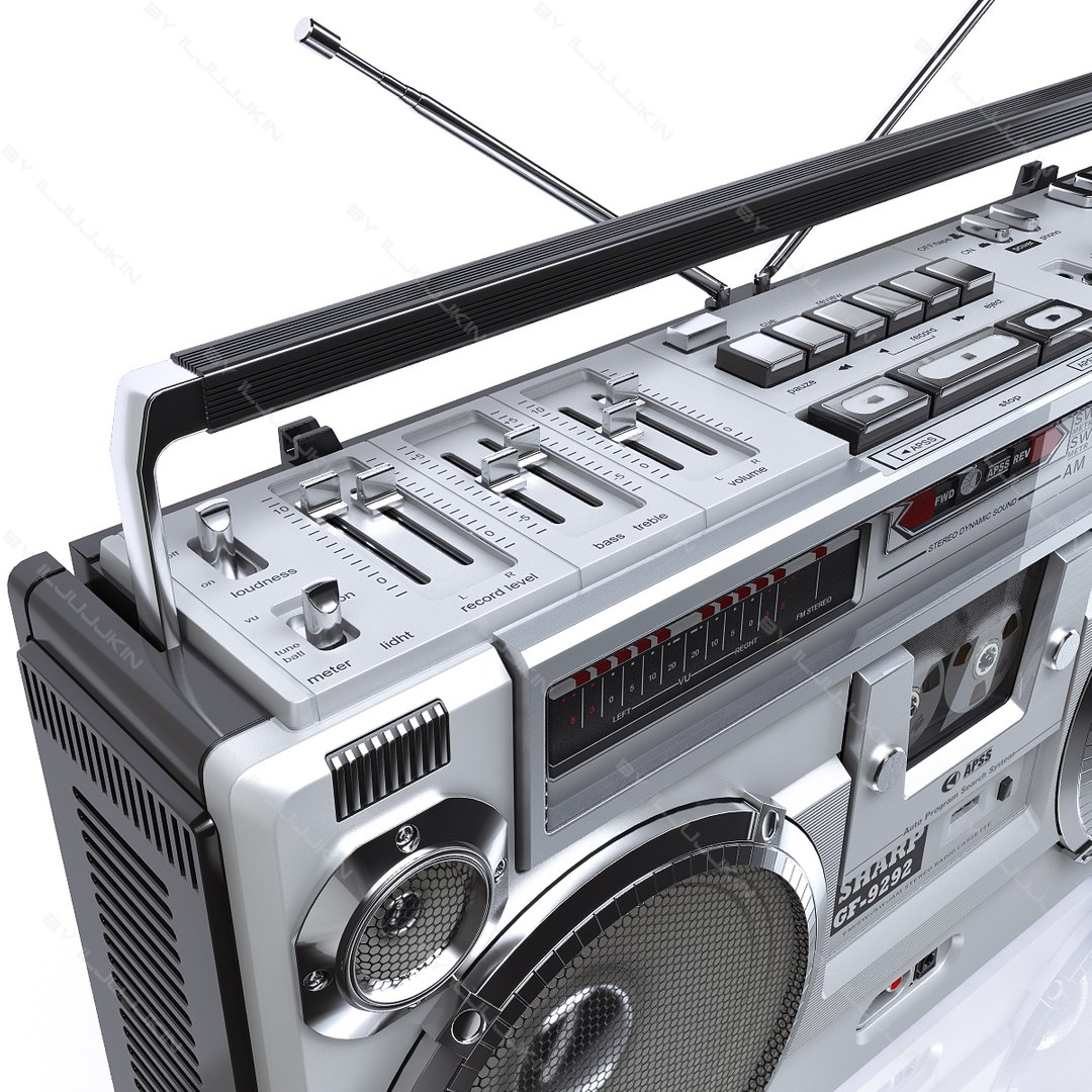 3d Model Of Retro Boombox Sharp Gf-9292