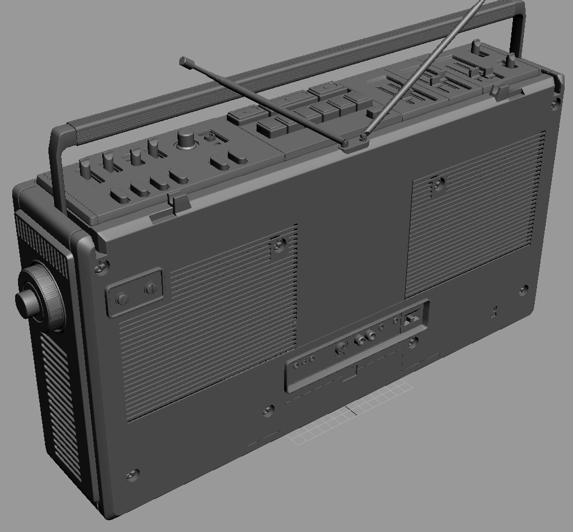 3d model of retro boombox sharp gf-9292