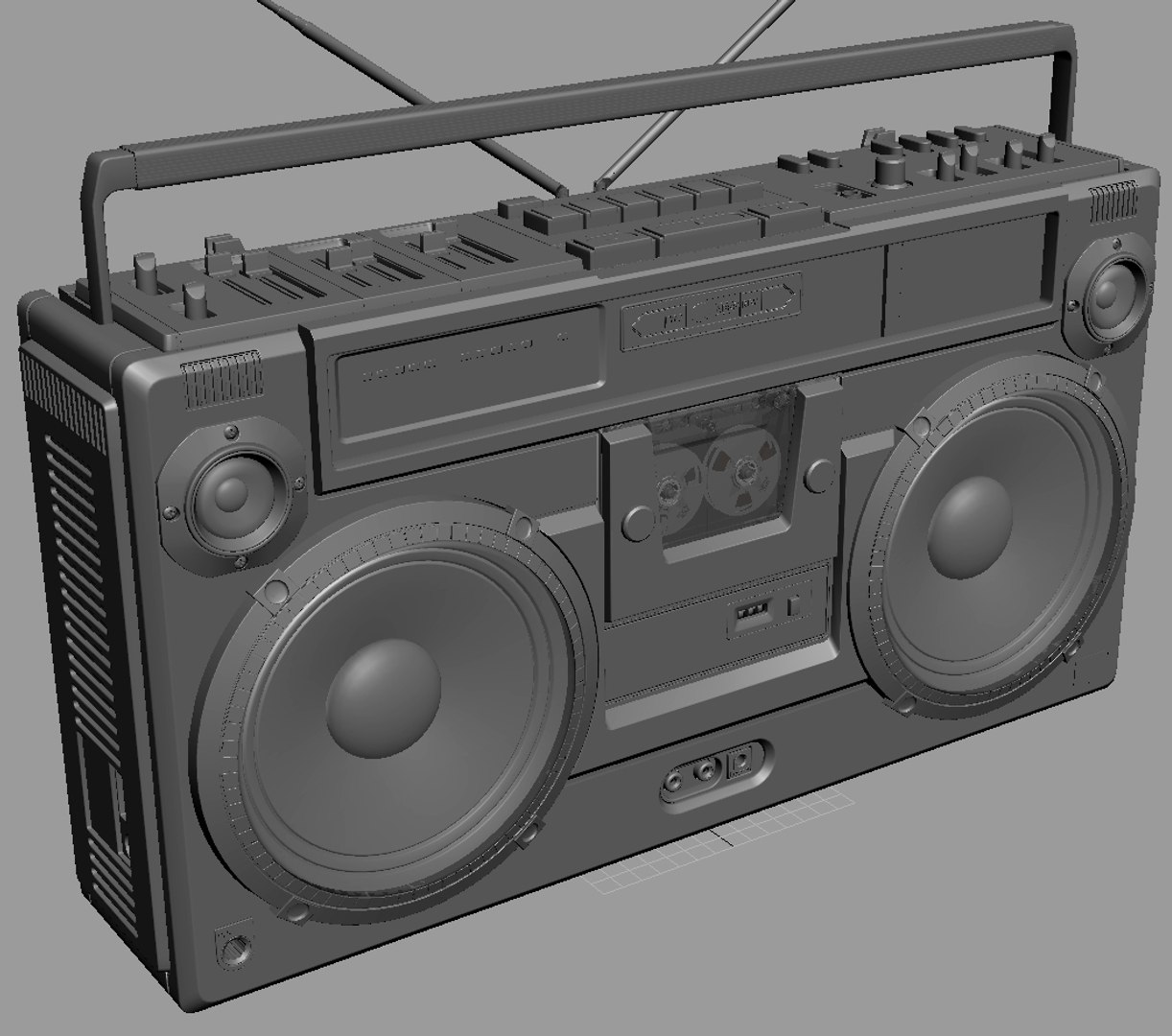 3d model of retro boombox sharp gf-9292