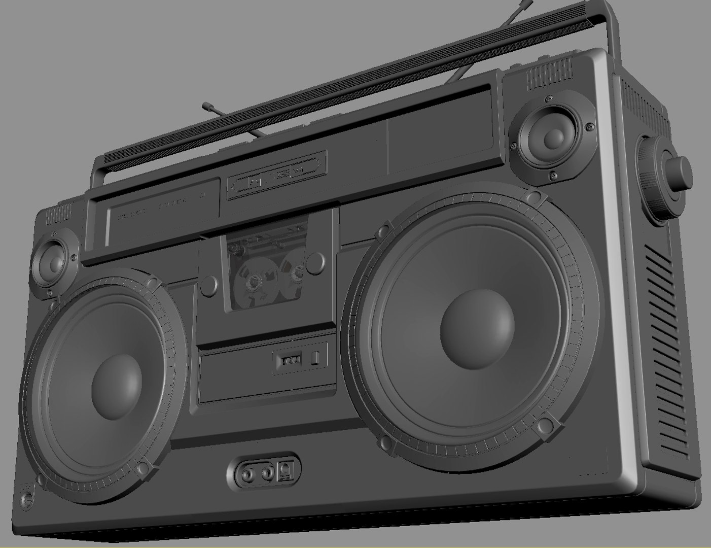 3d model of retro boombox sharp gf-9292