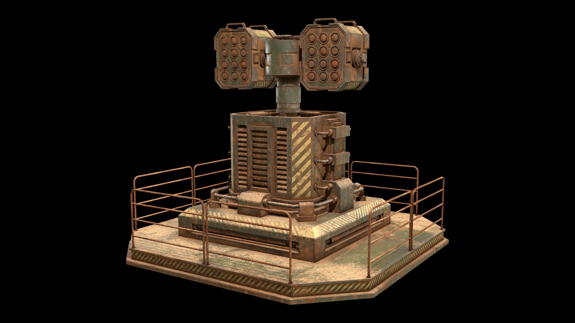 3D Rusty Turret-1-V2 - TurboSquid 2300178
