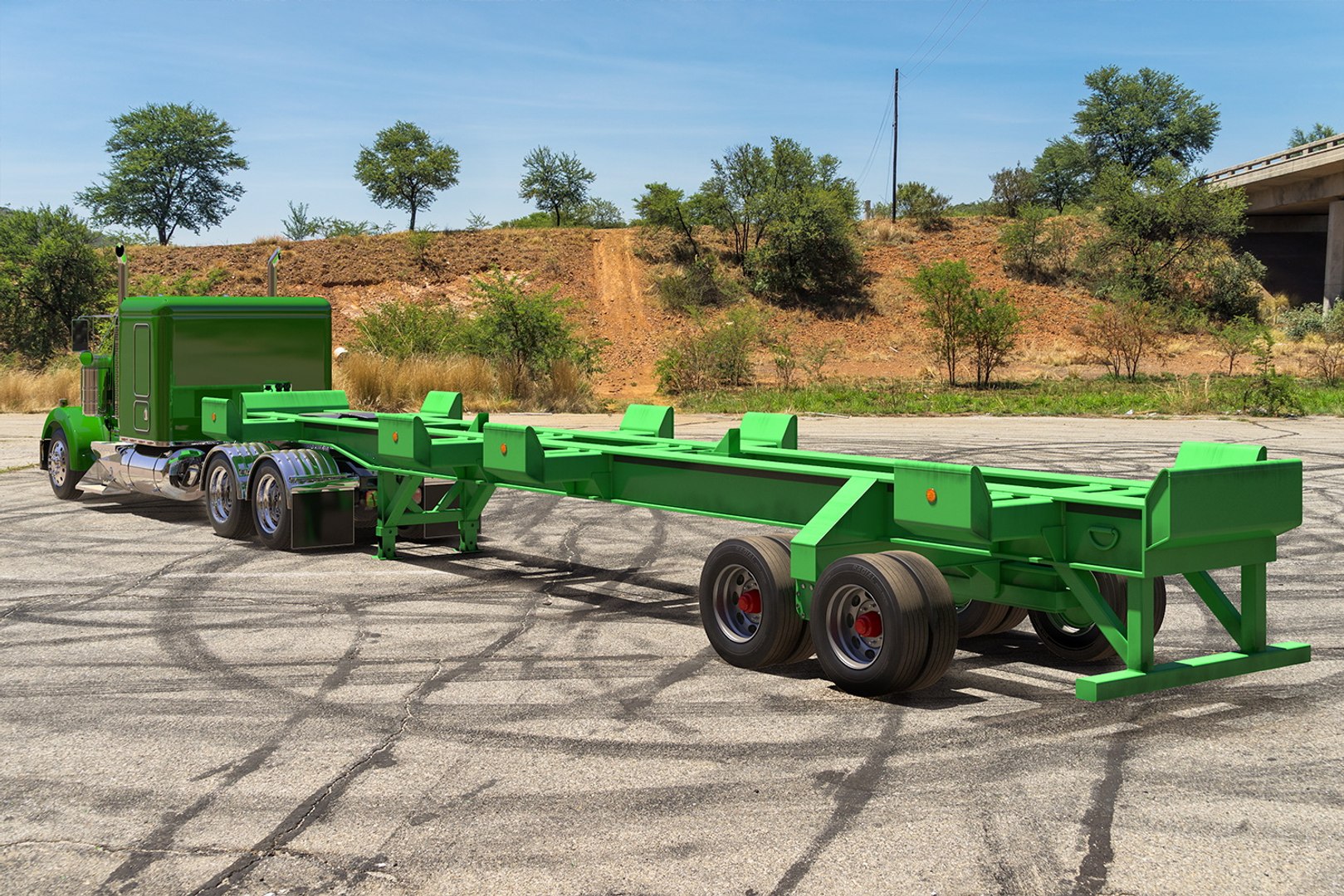 Truck terminal trailer chassis 3D model - TurboSquid 1366265