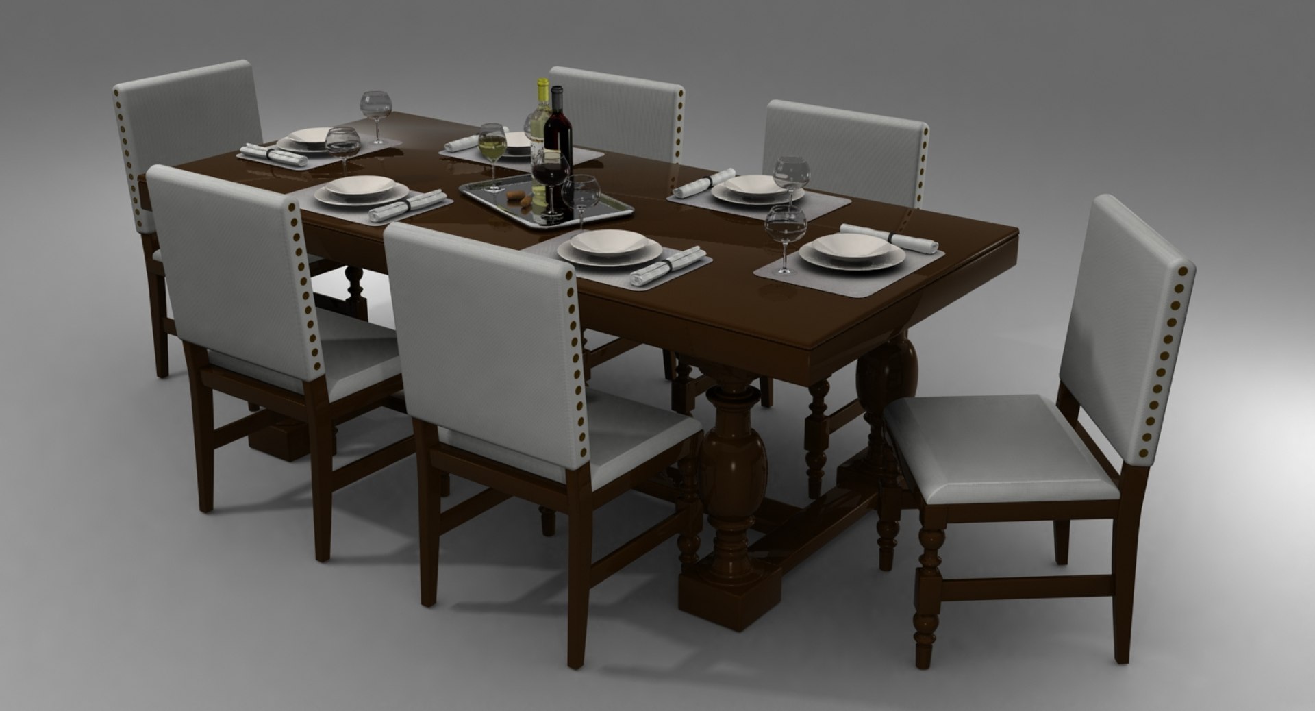 3d dining tables set chairs