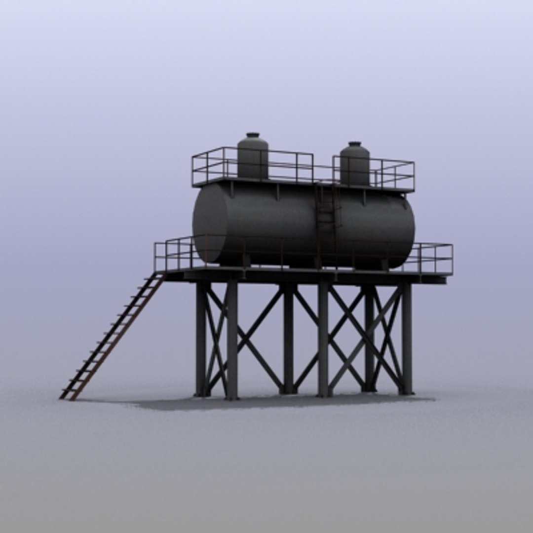 3ds Low-poly Huge Water Tank