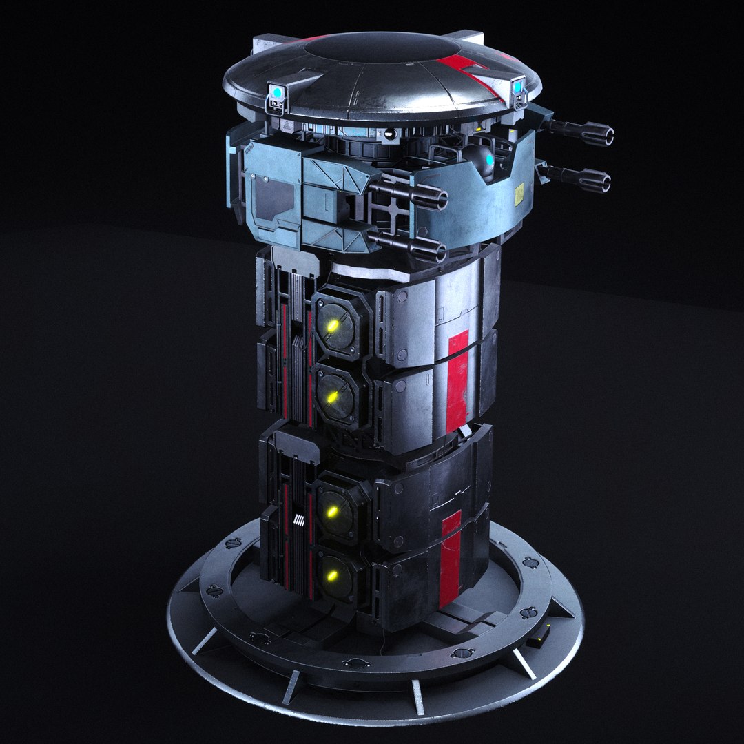3D Futuristic Sci-Fi Turret - TurboSquid 2245788