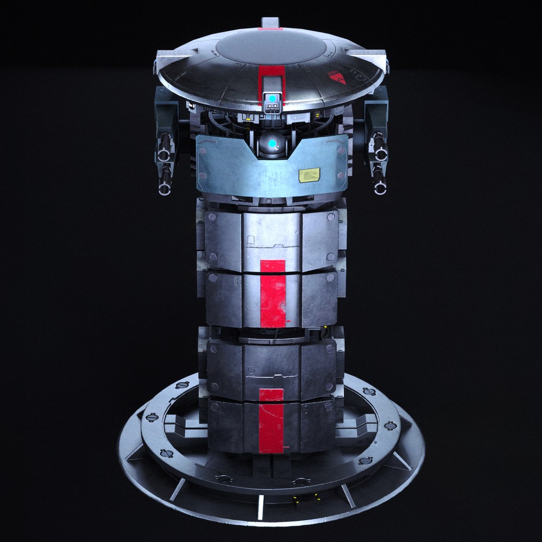 3D Futuristic Sci-Fi Turret - TurboSquid 2245788