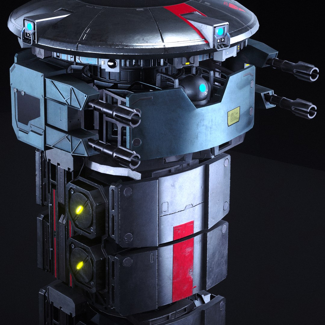 3D Futuristic Sci-Fi Turret - TurboSquid 2245788