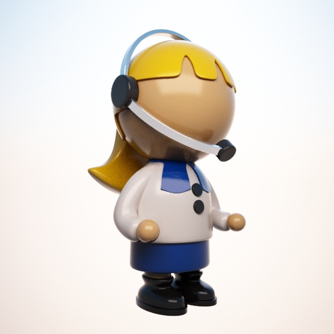 3d Cartoon Operator Character Model