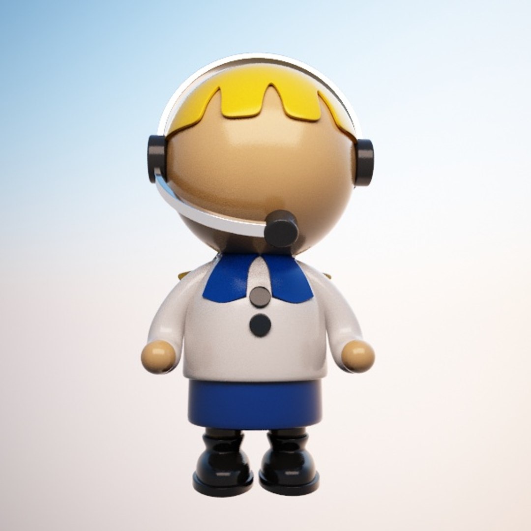 3d Cartoon Operator Character Model