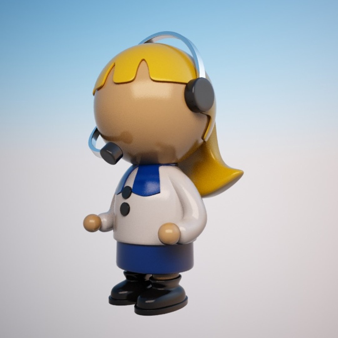 3d Cartoon Operator Character Model