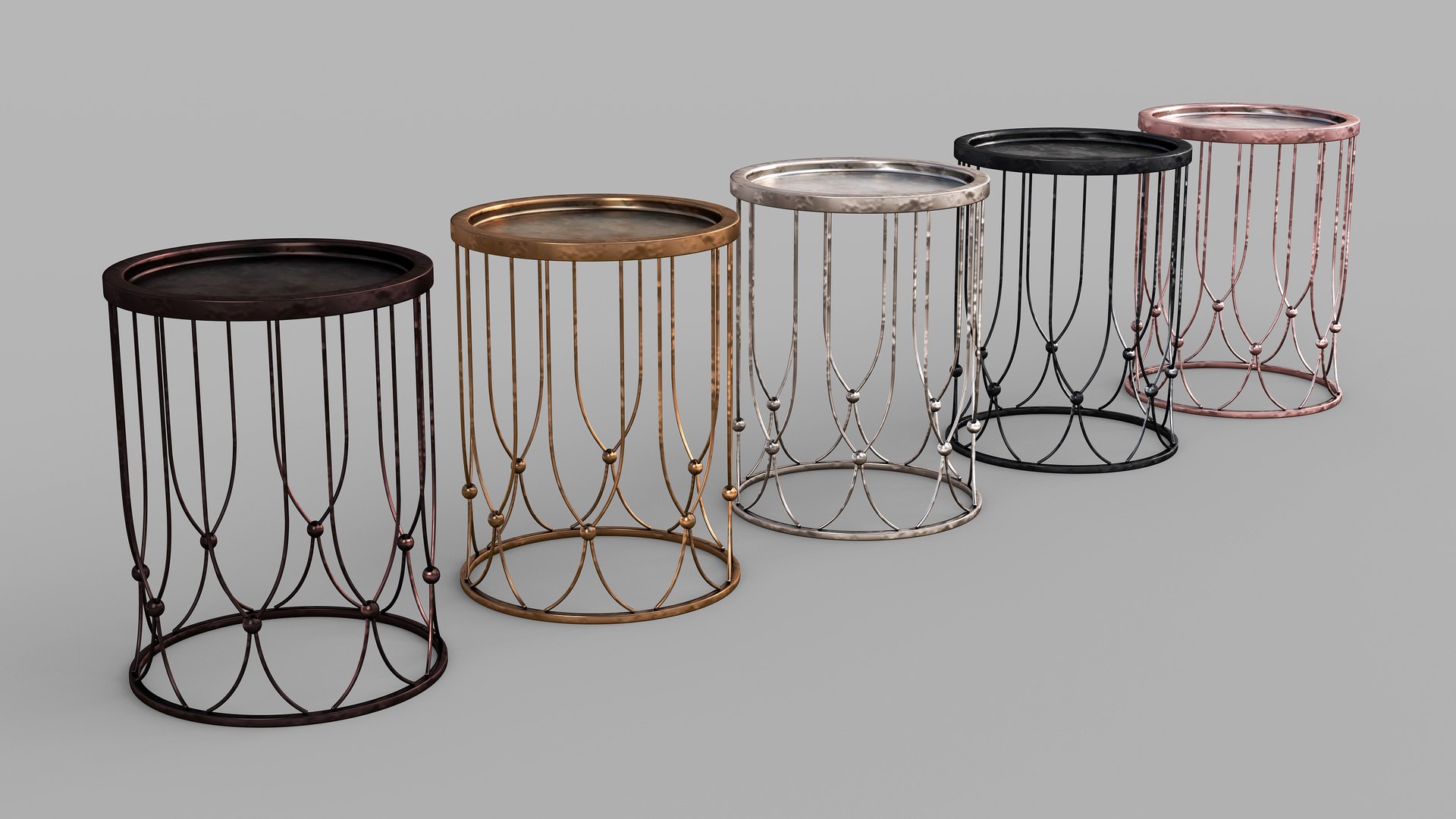 Metallic table - antique 3D model - TurboSquid 1201003