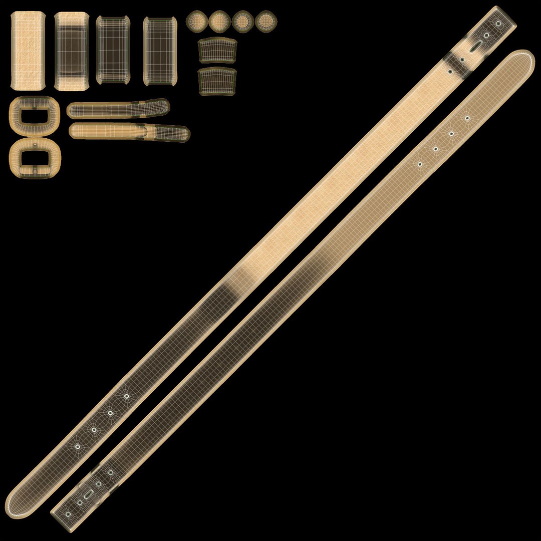3d model realistic belt beige