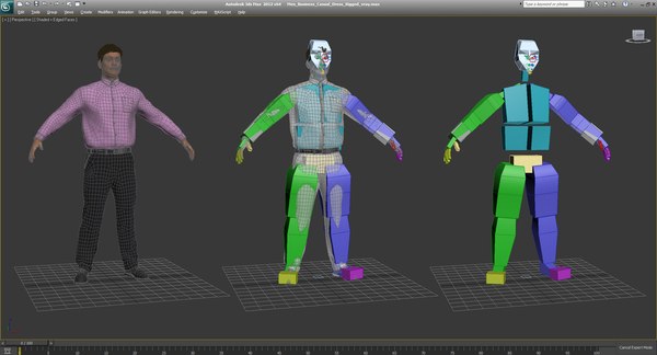 3d men business casual dress