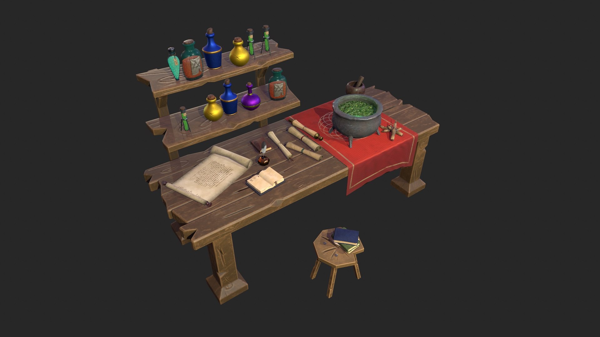 Stylized Alchemist Set 3D Model - TurboSquid 1721838