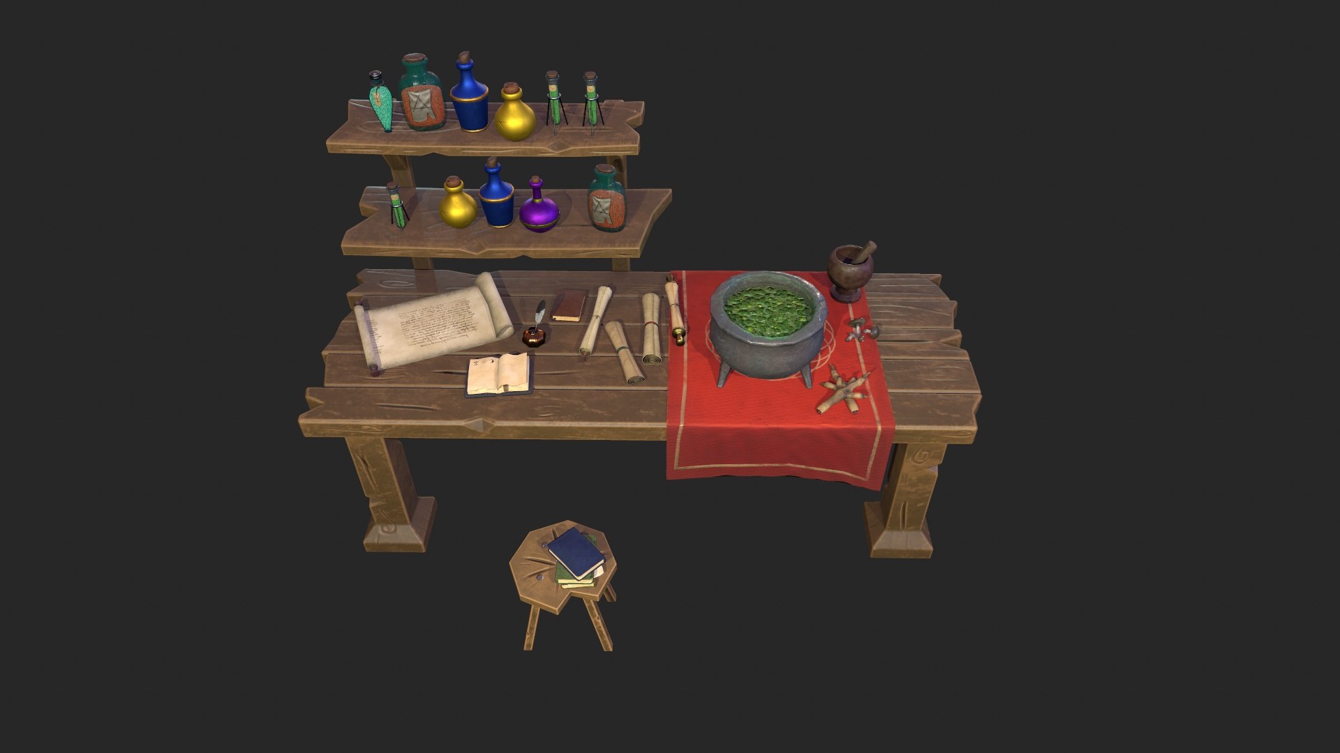Stylized Alchemist Set 3D Model - TurboSquid 1721838