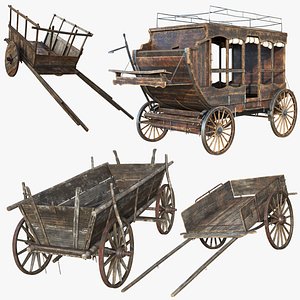 3d medieval cart