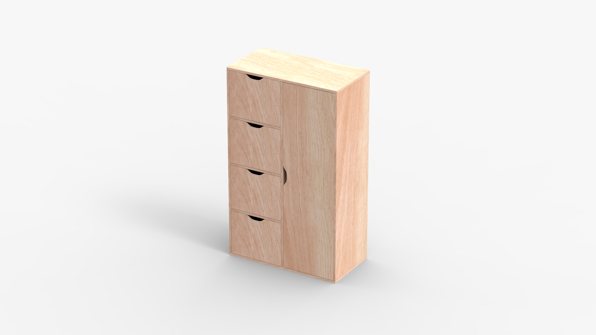 3D Storage Cabinet With 1 Door And 4 Drawers - TurboSquid 2323376