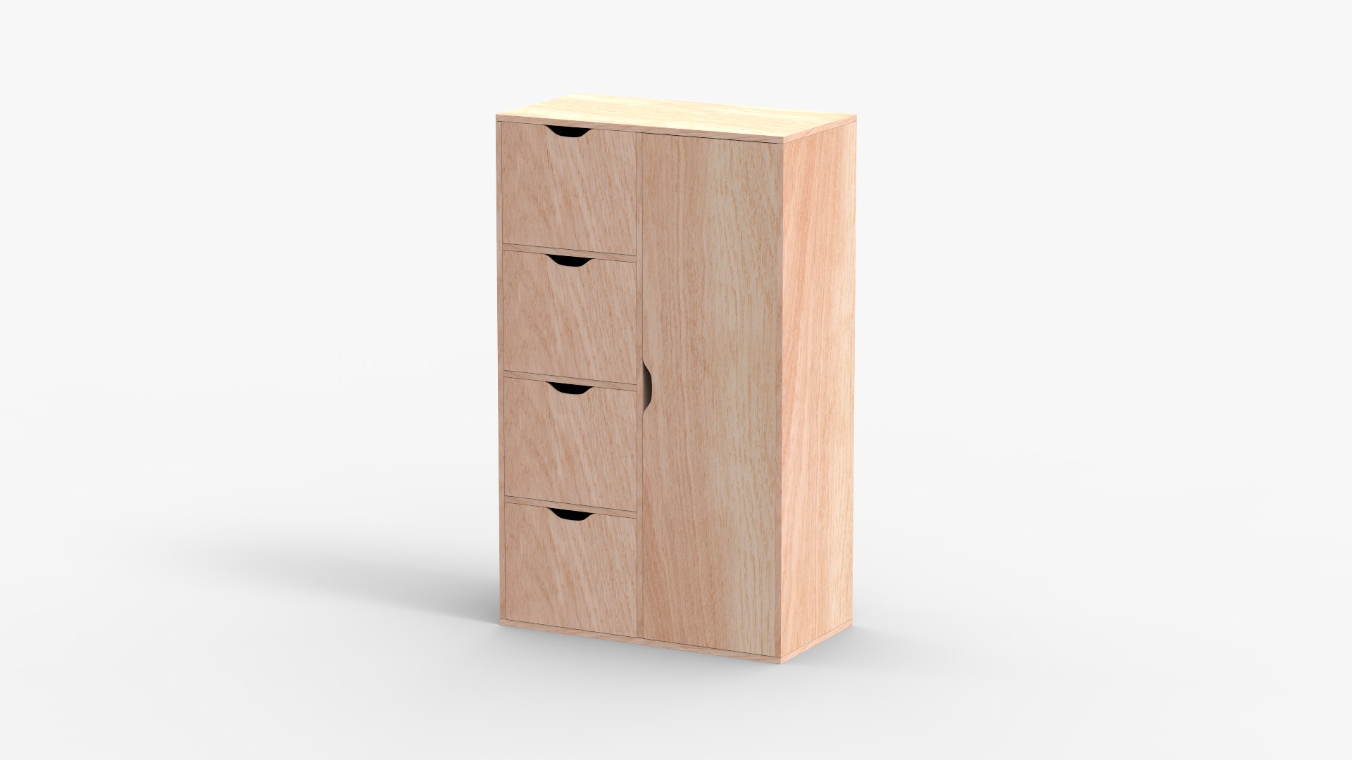 3D Storage Cabinet With 1 Door And 4 Drawers - TurboSquid 2323376