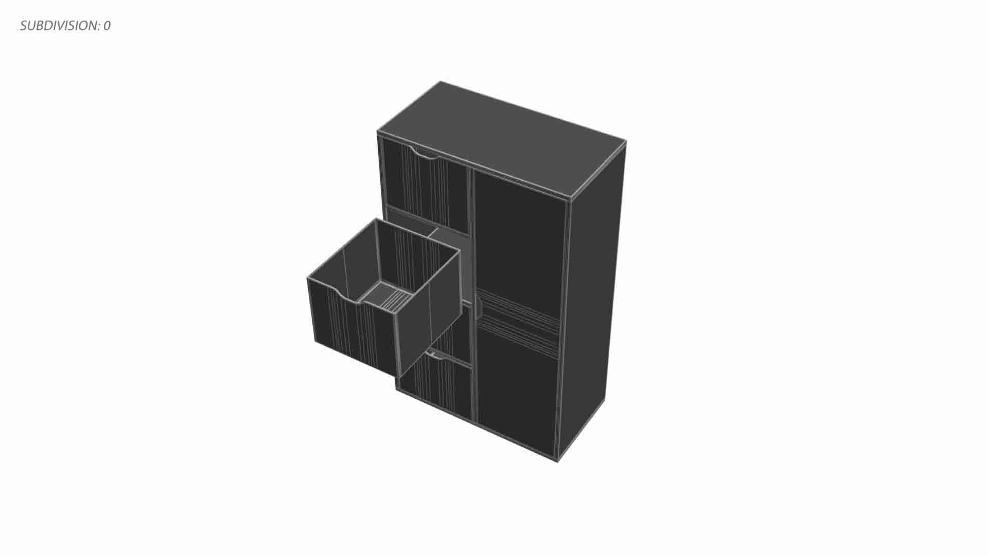 3D Storage Cabinet With 1 Door And 4 Drawers - TurboSquid 2323376