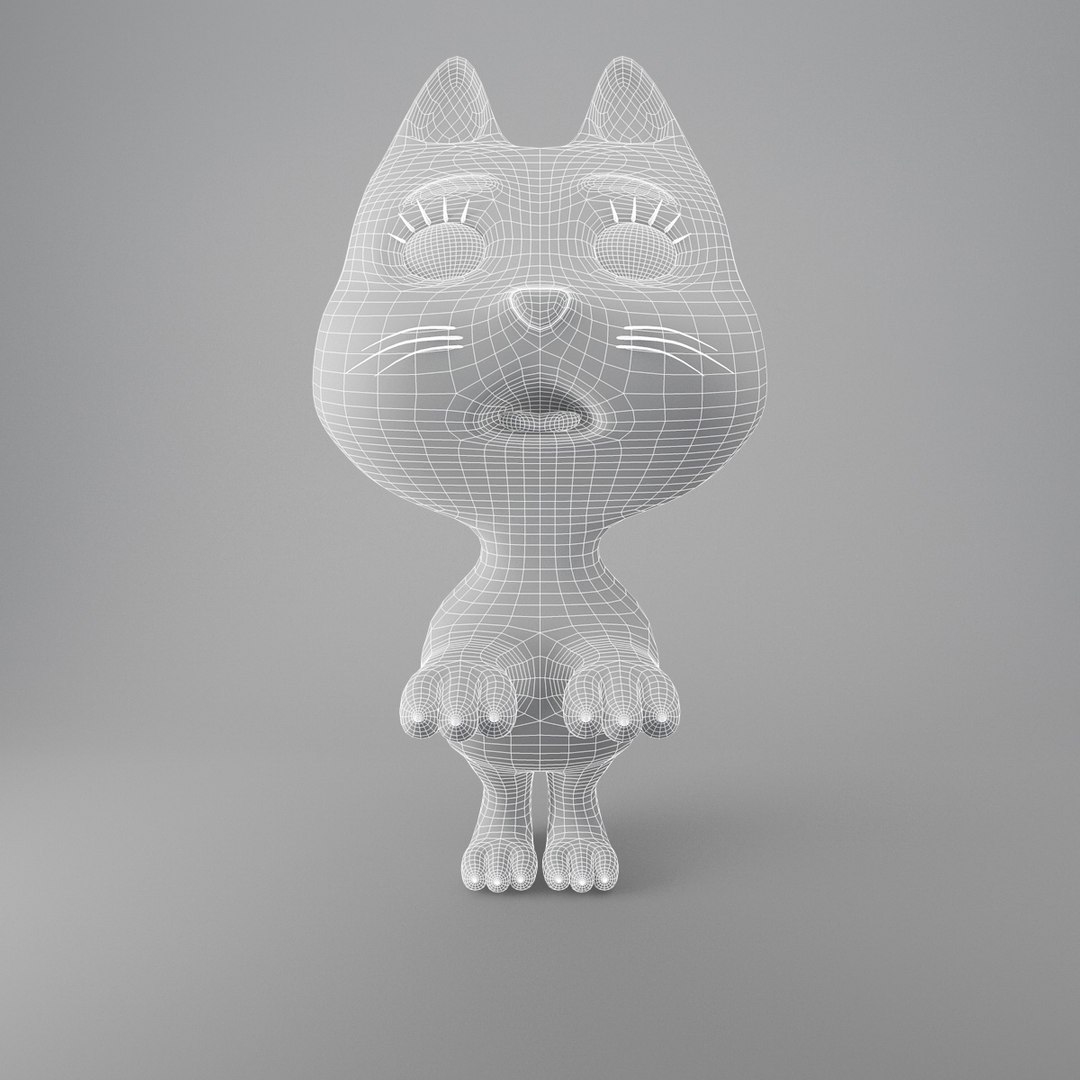 3d Cat Toon Cartoon Model