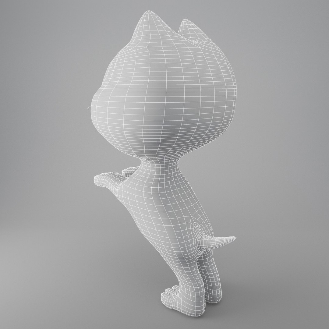 3d Cat Toon Cartoon Model
