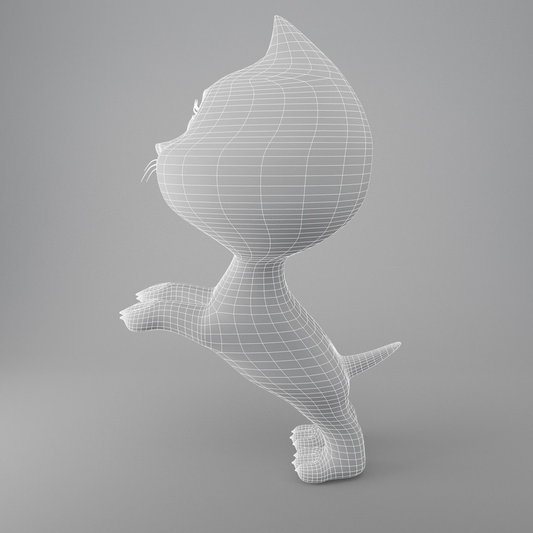 3d Cat Toon Cartoon Model
