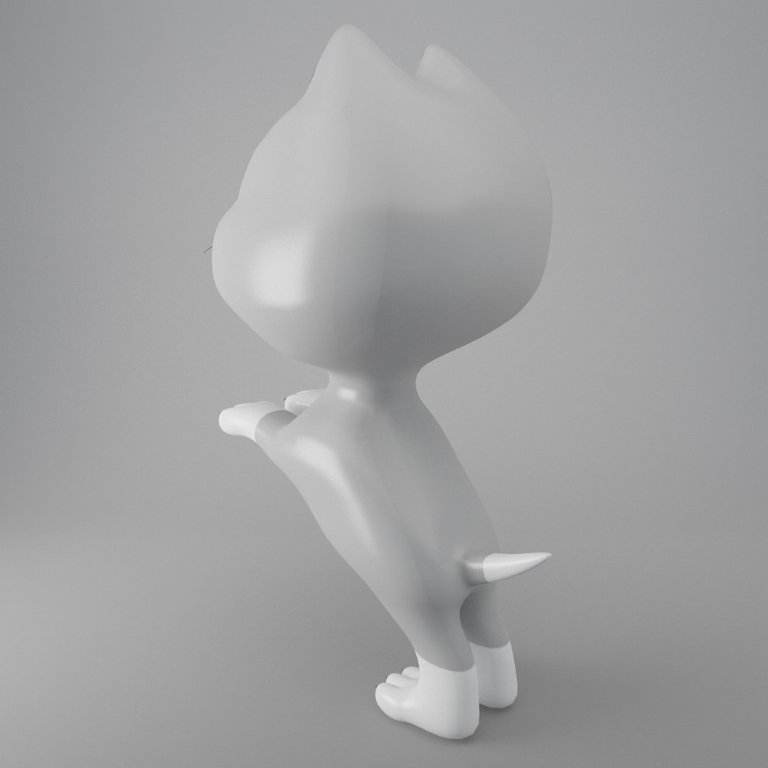 3d Cat Toon Cartoon Model