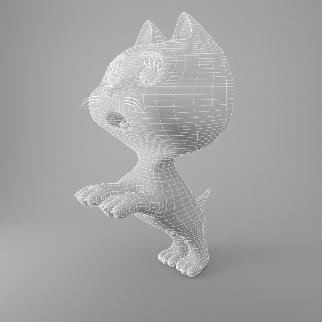 3d Cat Toon Cartoon Model