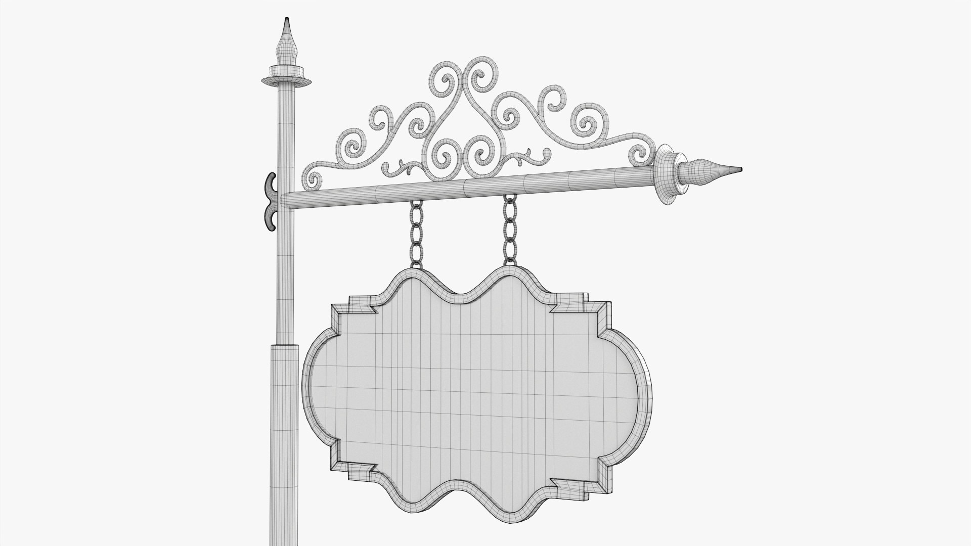 3D Model Forged Column With Hanging Board 05 - TurboSquid 1801218