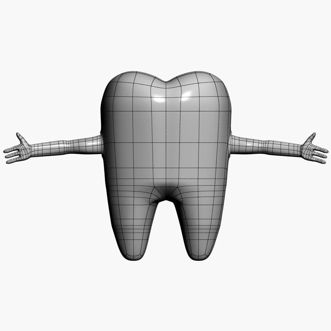 Cartoon Tooth Rigged Character 3d Model