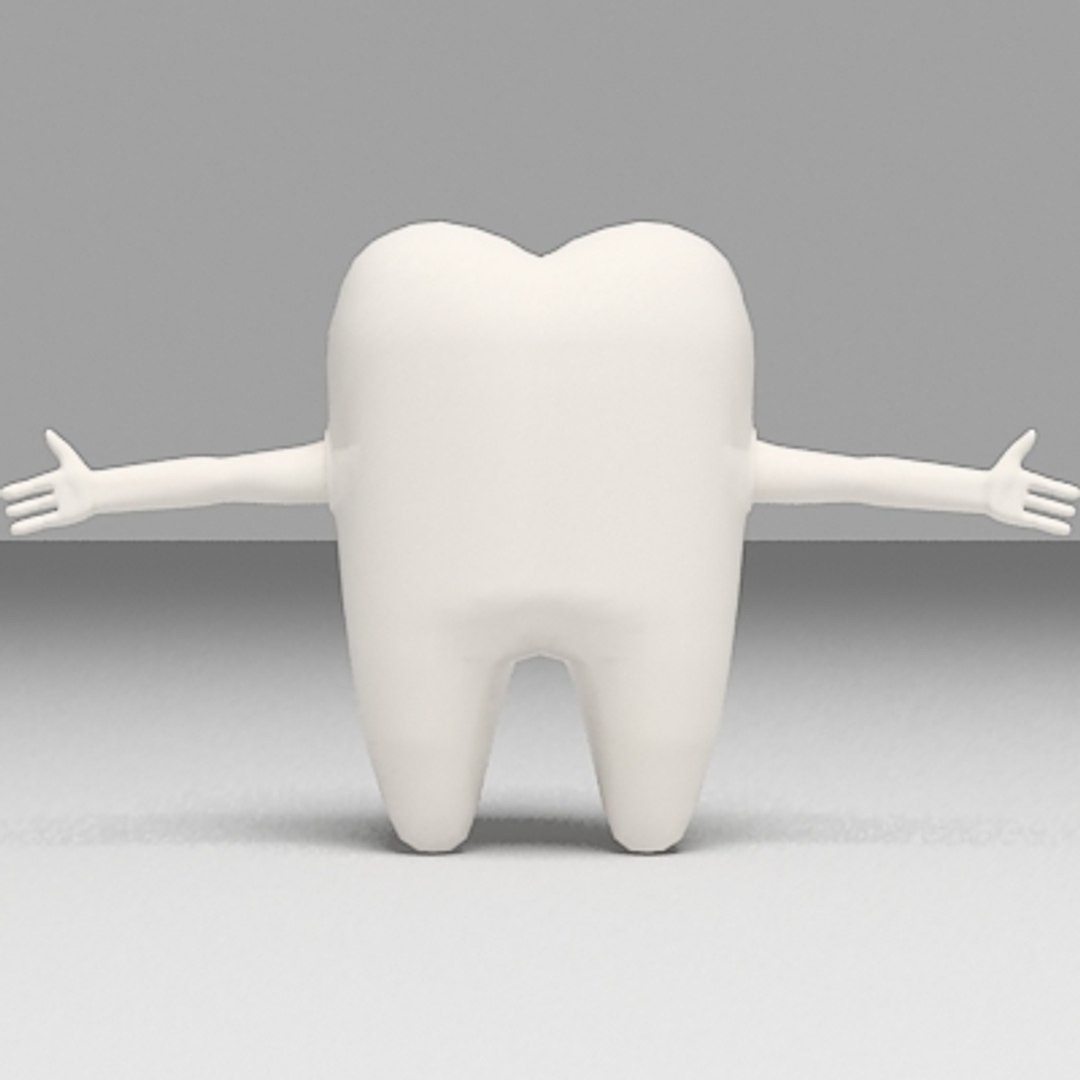 Cartoon Tooth Rigged Character 3d Model