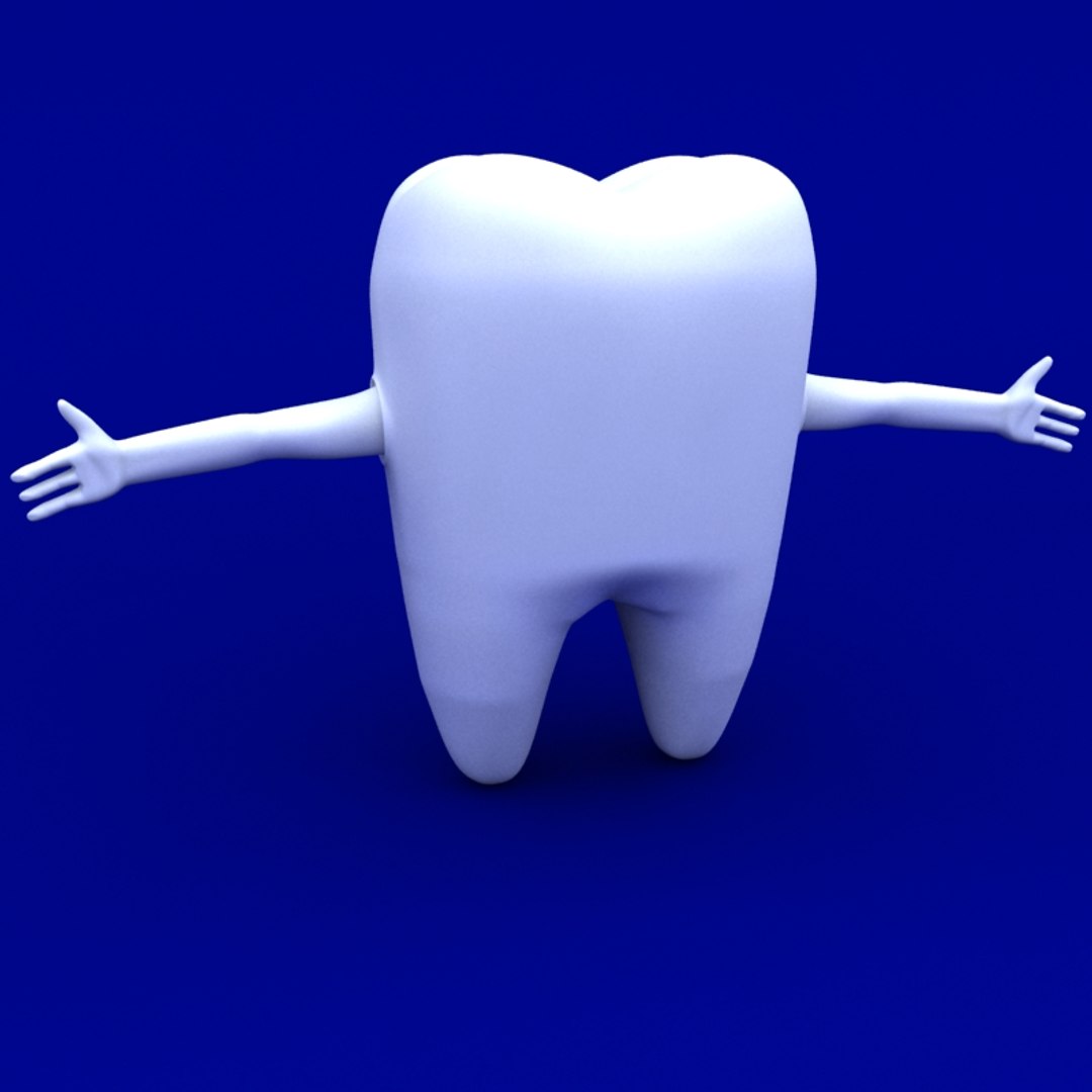 Cartoon Tooth Rigged Character 3d Model