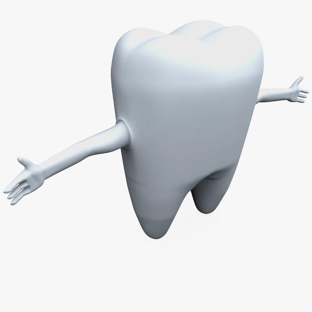 Cartoon Tooth Rigged Character 3d Model