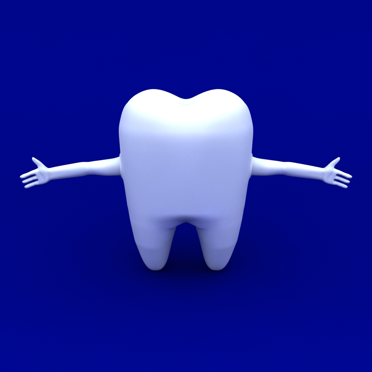 cartoon tooth rigged character 3d model