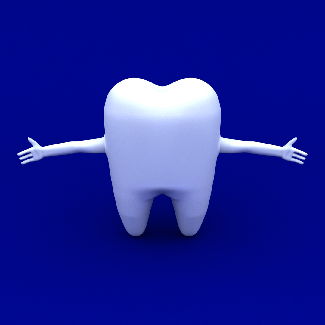 Cartoon Tooth Rigged Character 3d Model