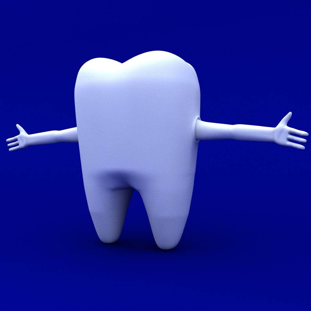 Cartoon Tooth Rigged Character 3d Model