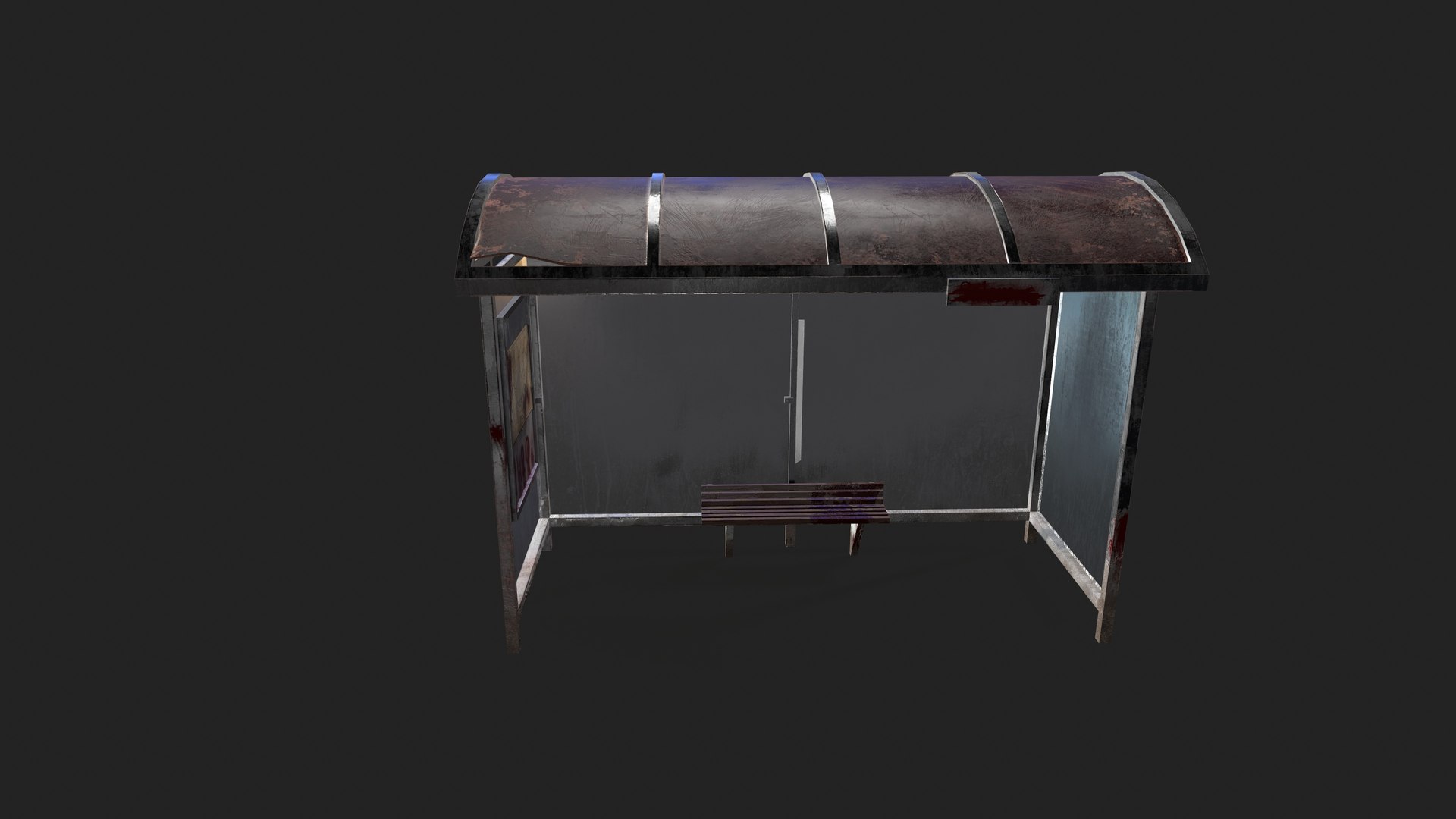 Old Bus Stop Bench Model - TurboSquid 1713062
