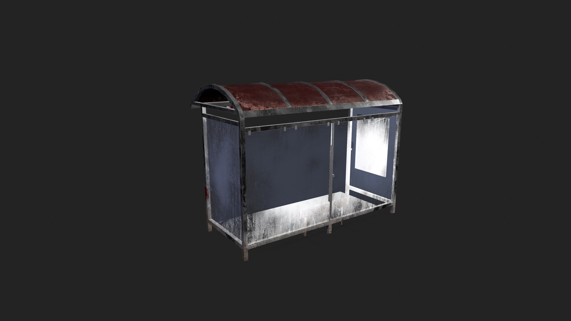Old Bus Stop Bench Model - TurboSquid 1713062