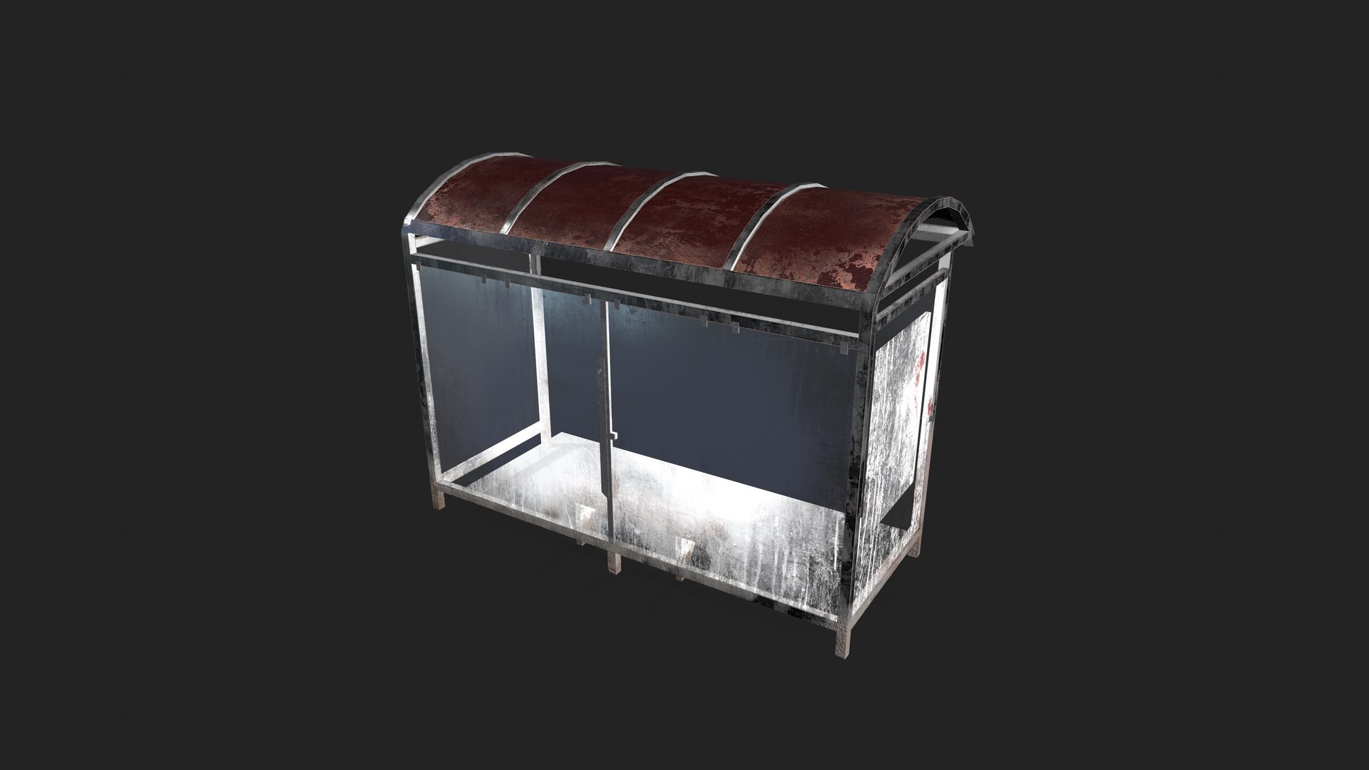 Old Bus Stop Bench Model - TurboSquid 1713062