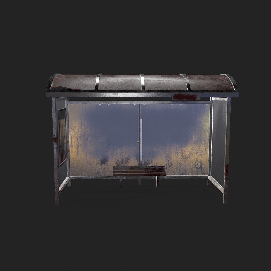 Old Bus Stop Bench Model - TurboSquid 1713062