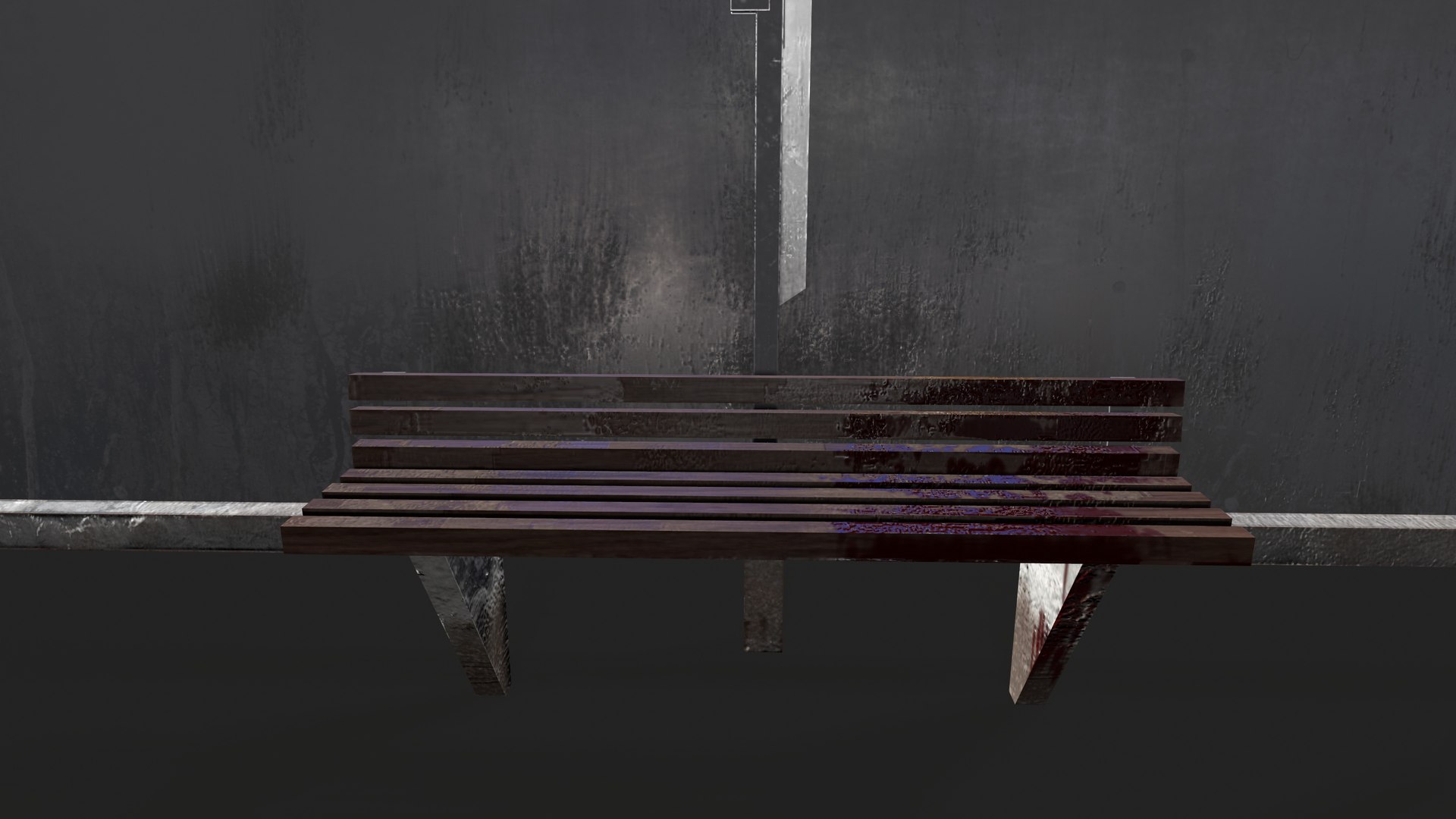 Old Bus Stop Bench Model - TurboSquid 1713062