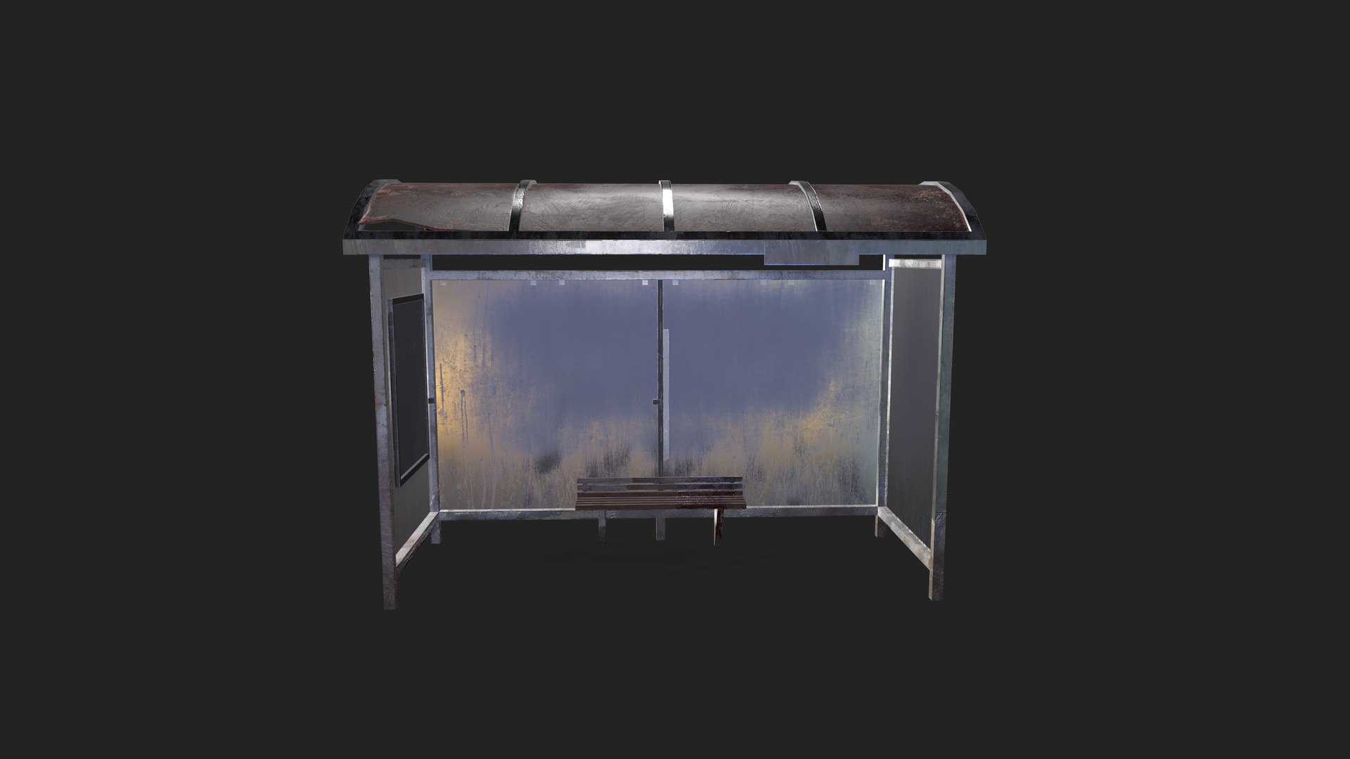 Old Bus Stop Bench Model - TurboSquid 1713062