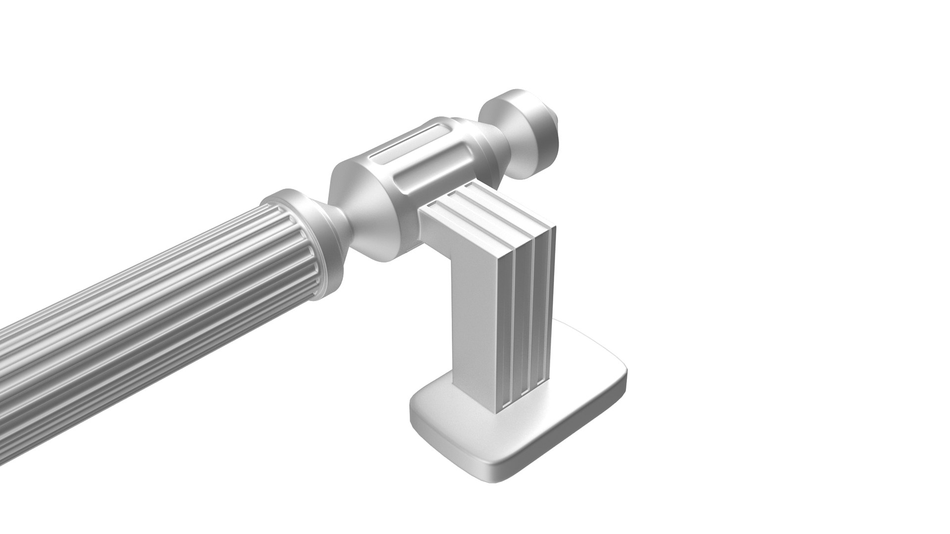 Door Handle Designer Ribbed Metal 3D Model - TurboSquid 2244916